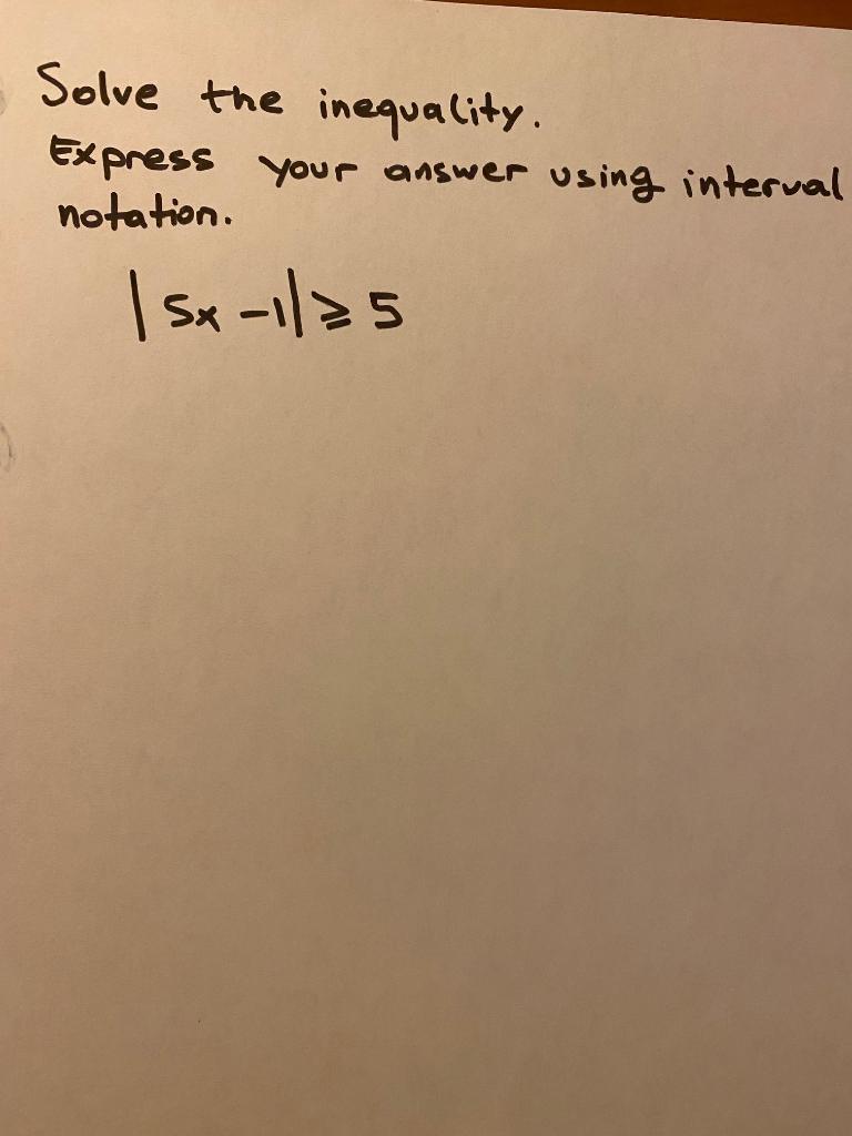 Solved Solve the inequality. Express your answer using | Chegg.com