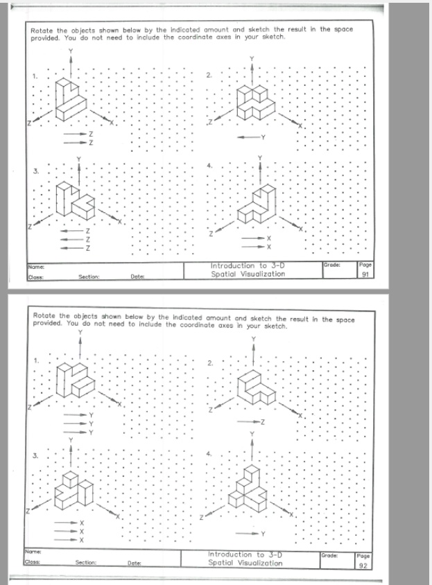 Solved Rotate the objects shown below by the indicoted | Chegg.com