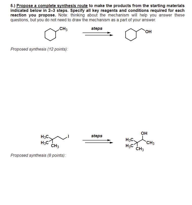 5.) Propose a complete synthesis route to make the | Chegg.com