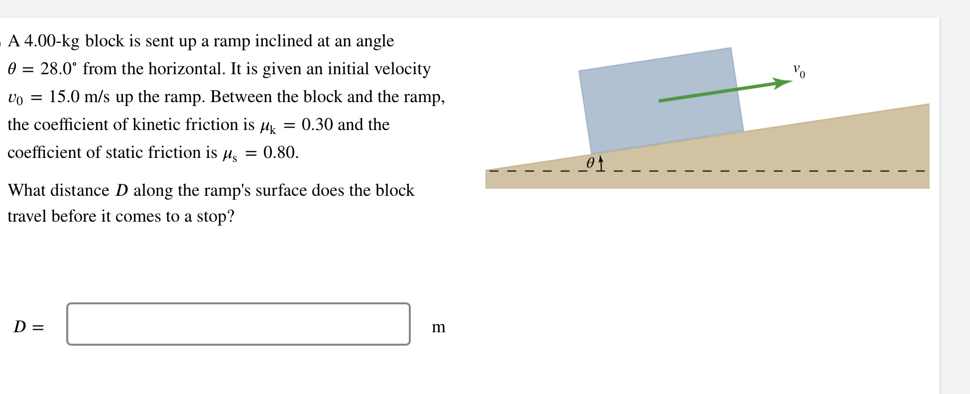 Solved A 4.00-kg block is sent up a ramp inclined at an | Chegg.com