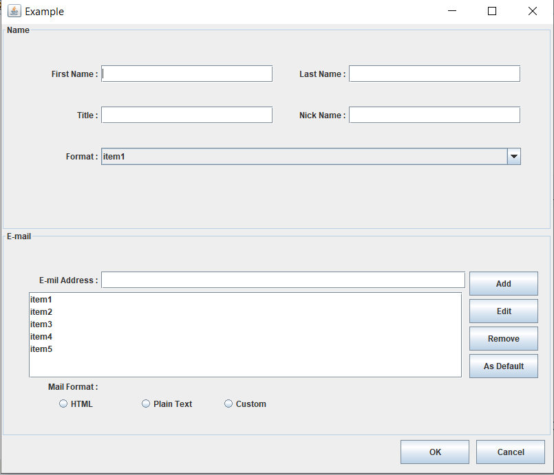 Solved - Х Example Name First Name: Last Name: Title : Nick | Chegg.com
