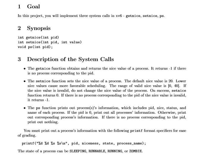 Solved This problem is about xv6 System Calls in Linux | Chegg.com