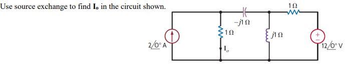 Solved Use source exchange to find I, in the circuit shown. | Chegg.com