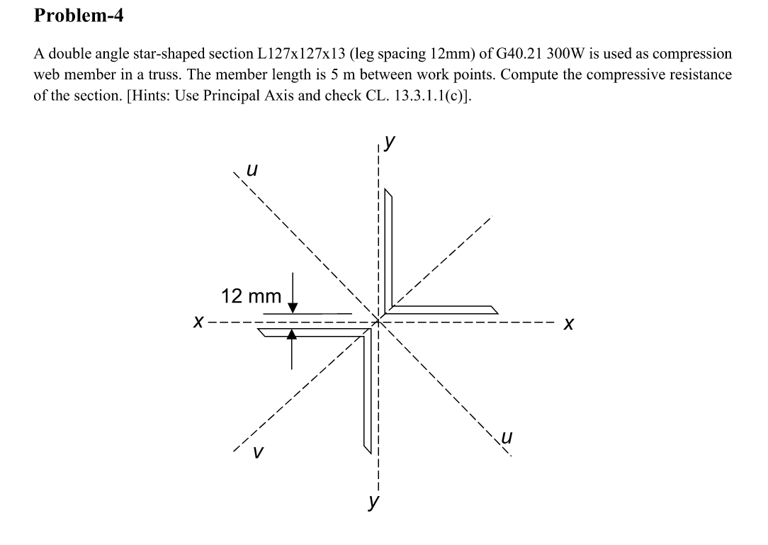 Solved Problem-4A double angle star-shaped section | Chegg.com