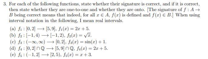 Solved 3. For each of the following functions, state whether | Chegg.com