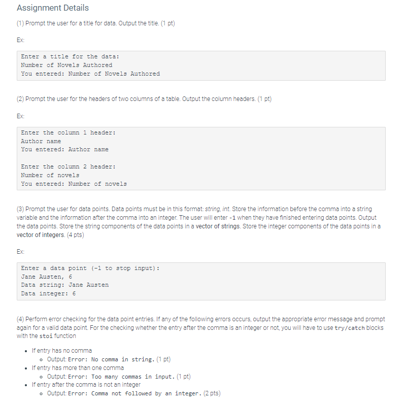 Solved Assignment Details (1) Prompt the user for a title | Chegg.com