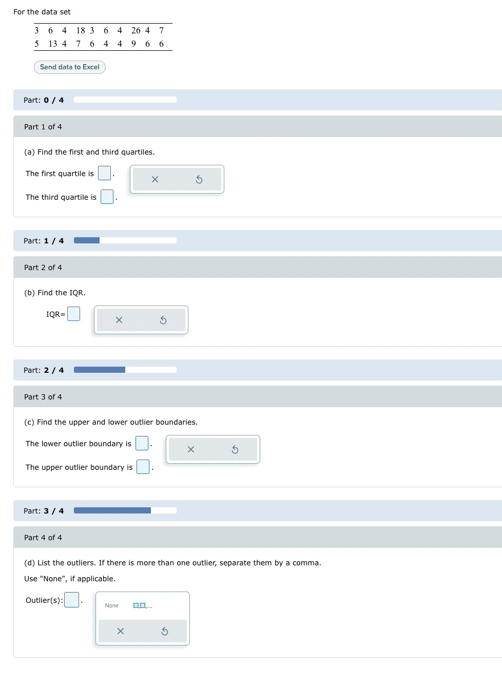 Solved For the data set Part: 0 / 4 Part 1 of 4 (a) Find the | Chegg.com
