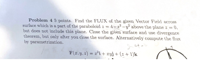 Solved Problem 45 points. Find the FLUX of the given Vector | Chegg.com