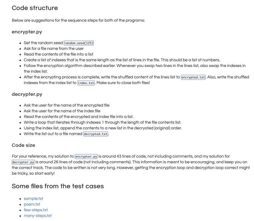 Encrypter / Decrypter This assignment exercises file | Chegg.com