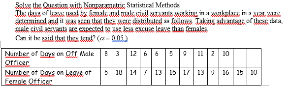 Solved Solve the Question with Nonparametric Statistical | Chegg.com