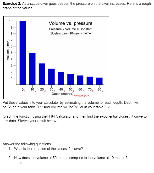 Solved Exercise 2: As a scuba diver goes deeper, the | Chegg.com