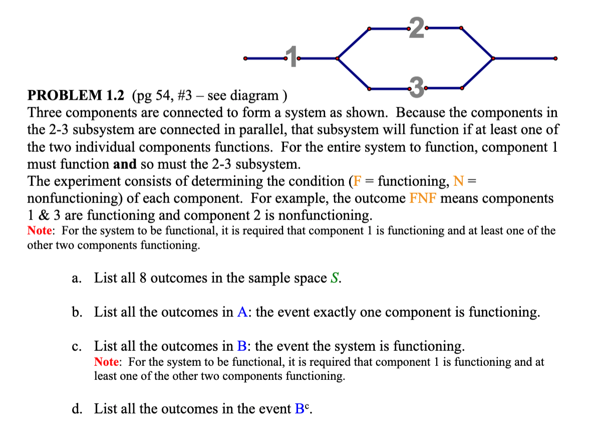 Solved PROBLEM 1.2 (pg 54, #3 - see Three components are | Chegg.com