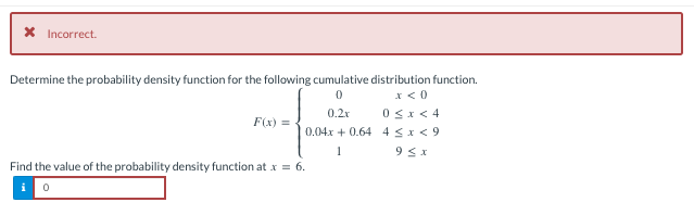 Solved Determine the probability density function for the | Chegg.com