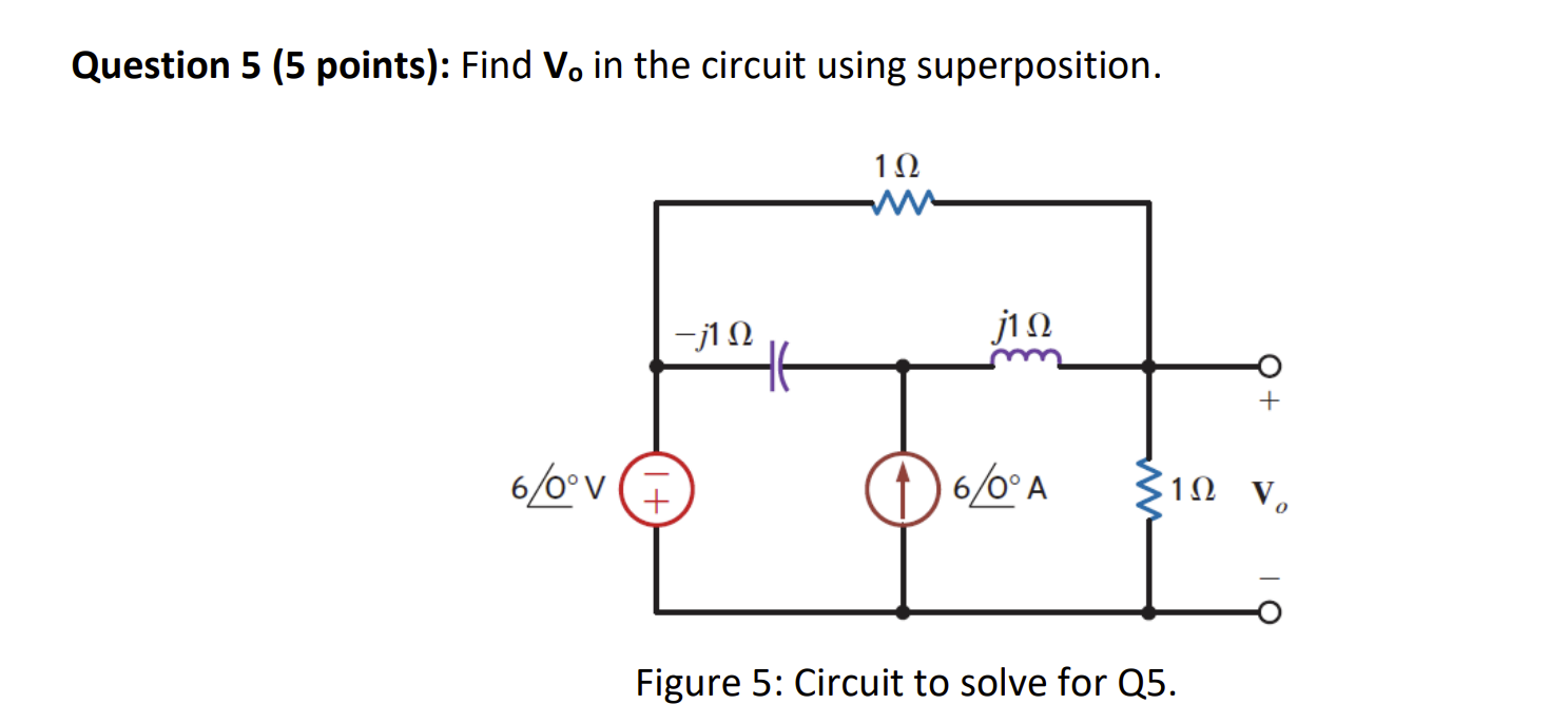 Solved Question 5 (5 points): Find V0 in the circuit using | Chegg.com