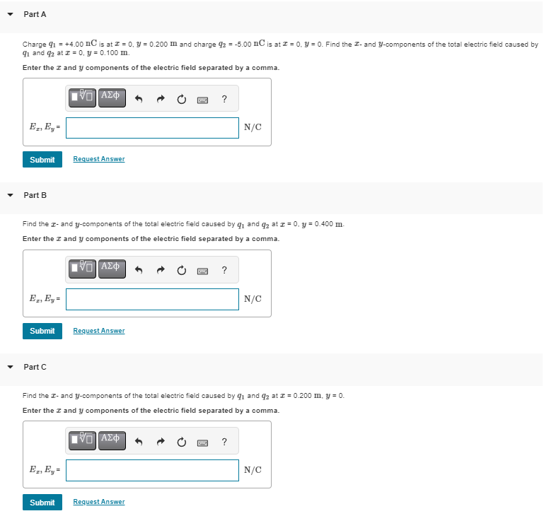 Solved Charge q1=+4.00nC is at x=0,y=0.200 m and charge | Chegg.com
