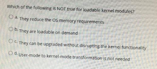 Solved Which of the following is NOT true for loadable | Chegg.com