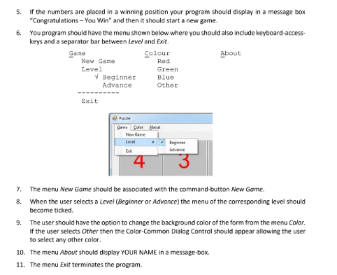 COMP-213 Visual Programming Assignment 2 Requirements | Chegg.com