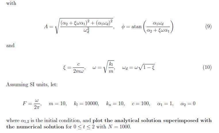 Solved Create MATLAB Algorithm to solve a spring-mass system | Chegg.com