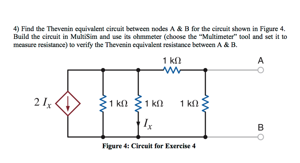 Solved 4) Find the Thevenin equivalent circuit between nodes | Chegg.com