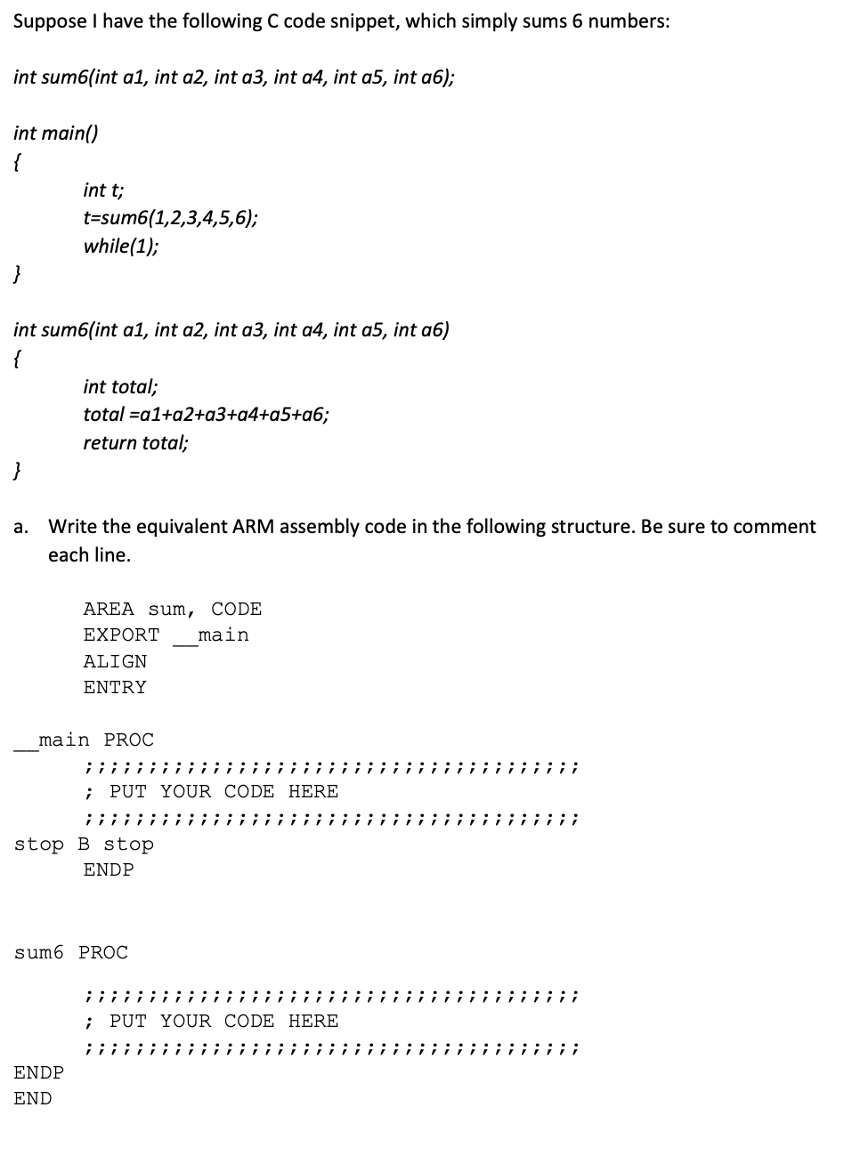 Solved Suppose I have the following C code snippet, which | Chegg.com