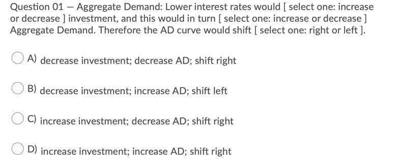 Solved Question 03 - Downward Sloping Aggregate Demand | Chegg.com