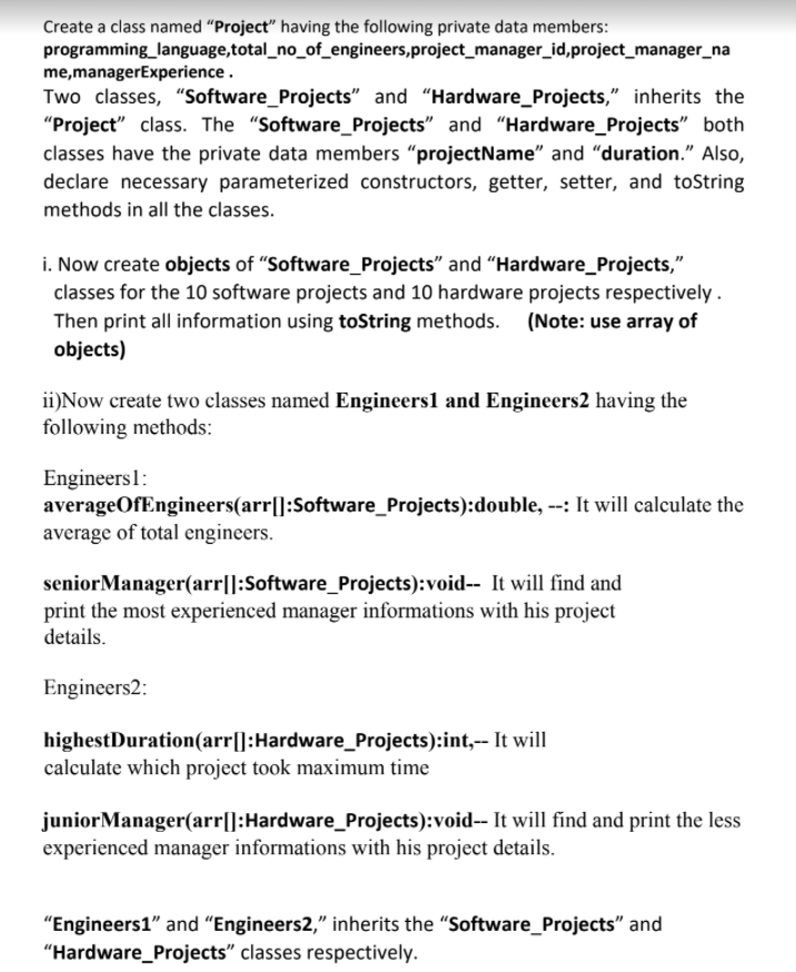 Solved Write java programNote: • Use the objects of question | Chegg.com