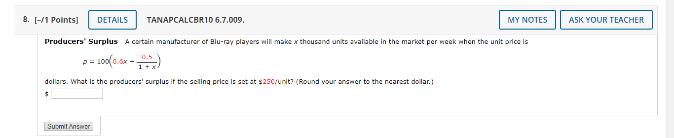 Solved -/1 Points] TANAPCALCBR10 6.4.002. f(x)=2 square | Chegg.com