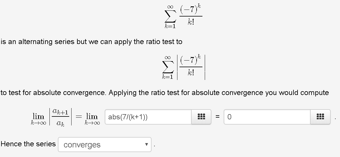 Solved is an alternating series but we can apply the ratio | Chegg.com