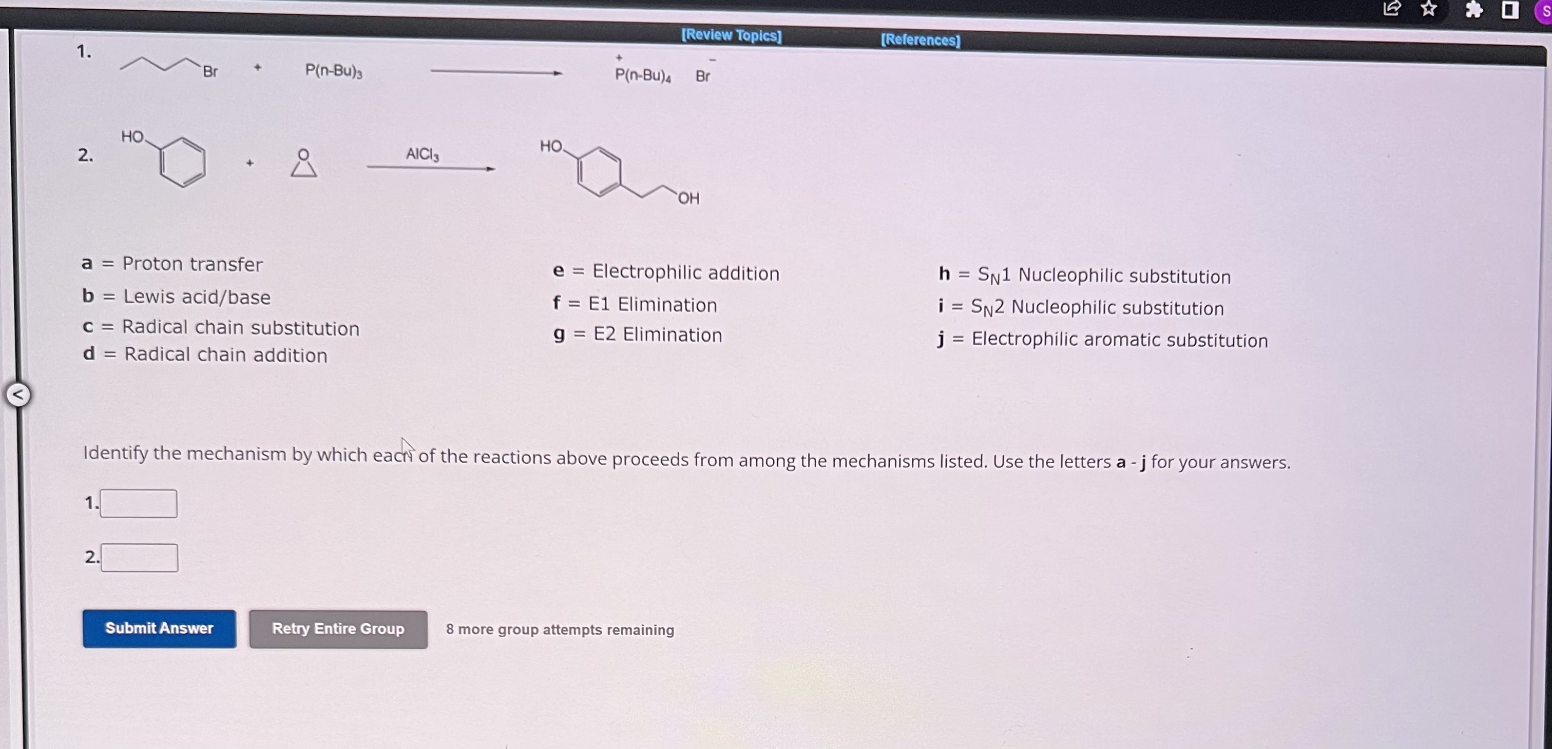 Solved 2. a= Proton transfer b= Lewis acid/base c= Radical | Chegg.com