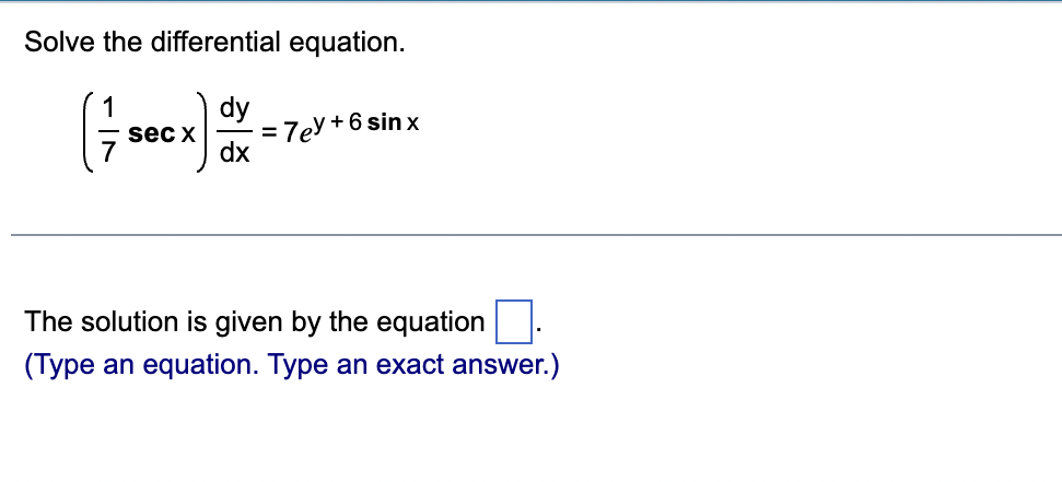 Solved Solve the differential equation. | Chegg.com