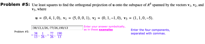 Solved Problem #5: Use least squares to find the orthogonal | Chegg.com