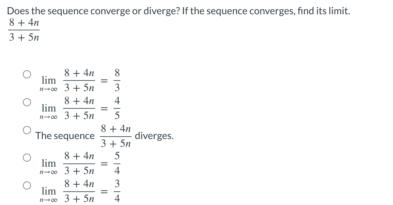 Solved Does the sequence converge or diverge? If the | Chegg.com
