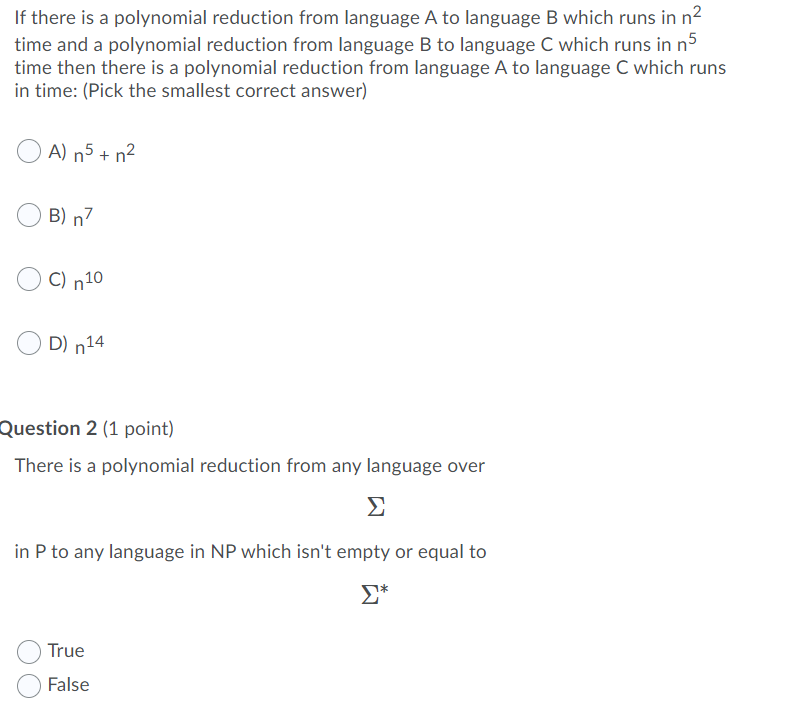 Solved If there is a polynomial reduction from language A to | Chegg.com