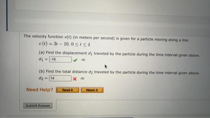 Solved The velocity function v(t) (in meters per second) ﻿is | Chegg.com