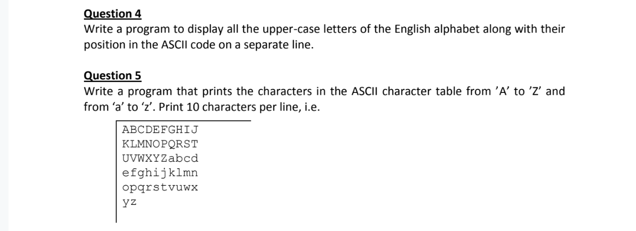 Solved Question 4 Write a program to display all the | Chegg.com