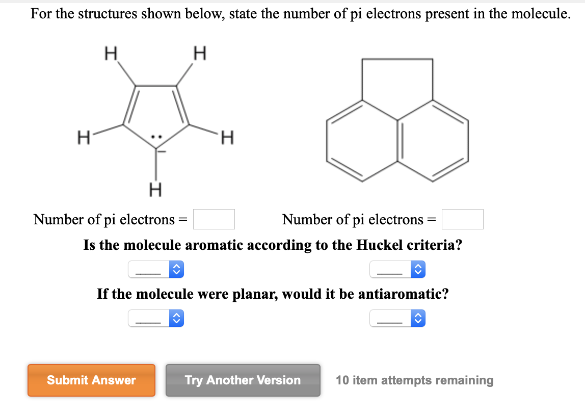 Solved For the structures shown below, state the number of | Chegg.com