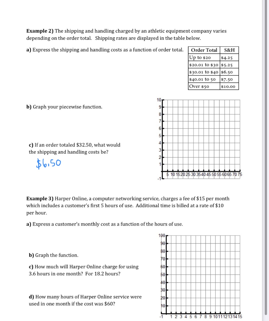 Example 2) The shipping and handling charged by an | Chegg.com