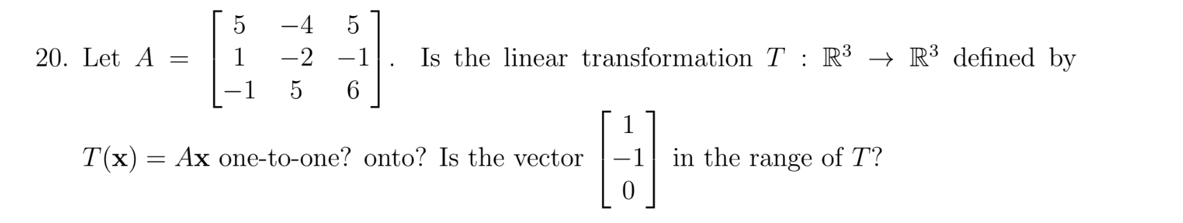 Solved Is the linear transformation T: R3 to R3 defined by | Chegg.com