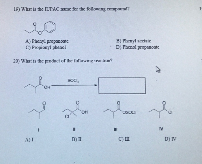 Solved: 19) What Is The IUPAC Name For The Following Compo... | Chegg.com