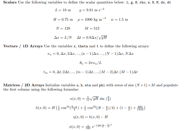 Solved Scalars Use the following variables to define the | Chegg.com