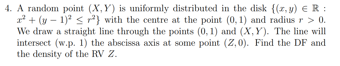 Solved 4. A random point (X,Y) is uniformly distributed in | Chegg.com