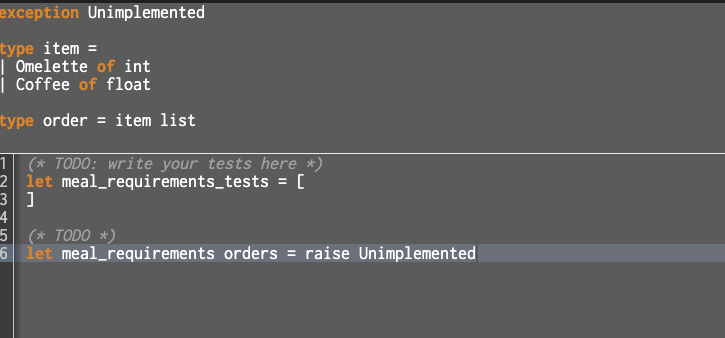 Solved Implement the function meal_requirements: order list | Chegg.com