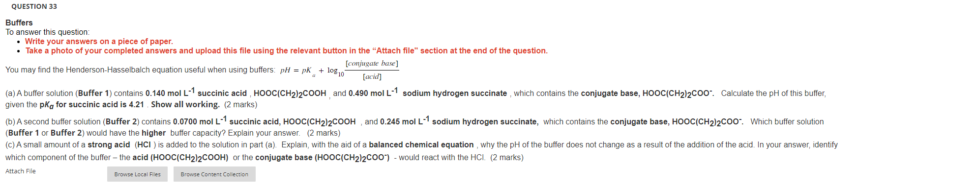 Solved Buffers To answer this question: - Write your answers | Chegg.com