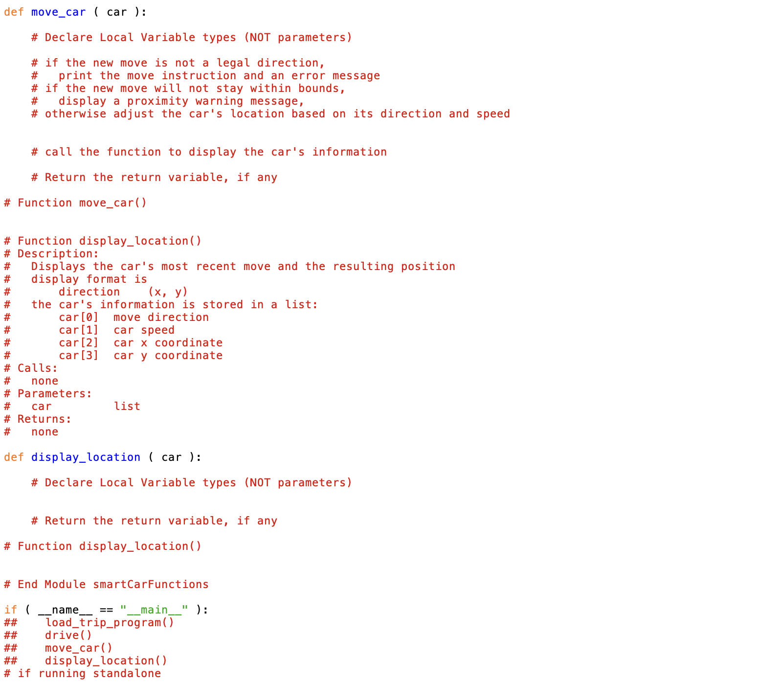 Solved Steps Write a main program named smarterCar.py that | Chegg.com