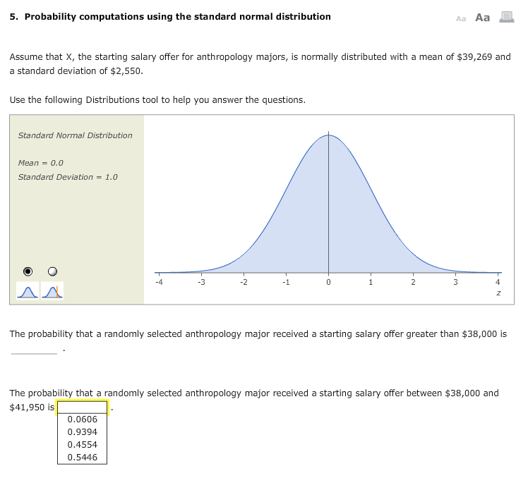 Solved 5. Probability computations using the standard normal | Chegg.com