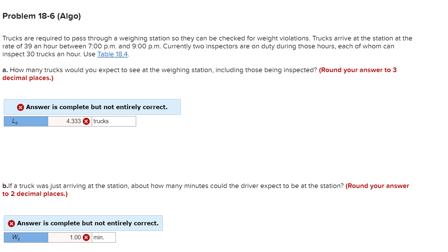 Solved Problem 18-6 (Algo)Trucks are required to pass | Chegg.com
