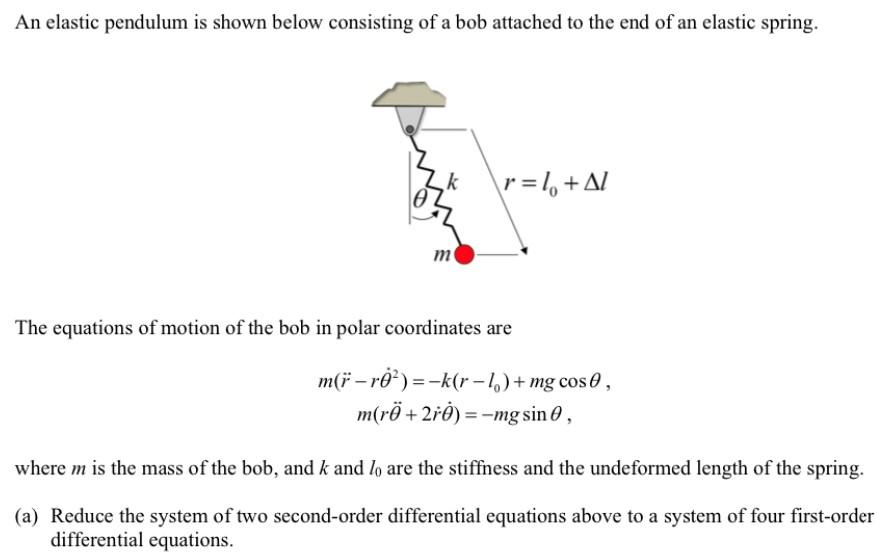 An elastic pendulum is shown below consisting of a | Chegg.com