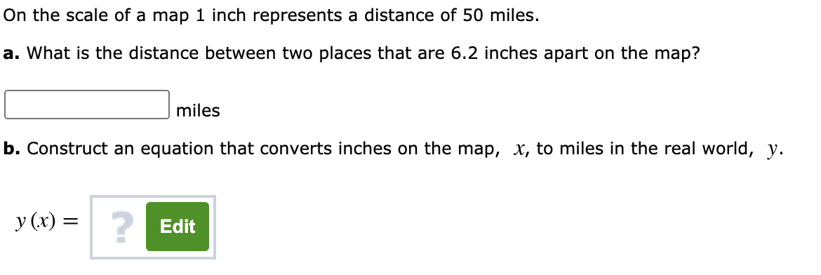 Solved On the scale of a map 1 inch represents a distance of | Chegg.com