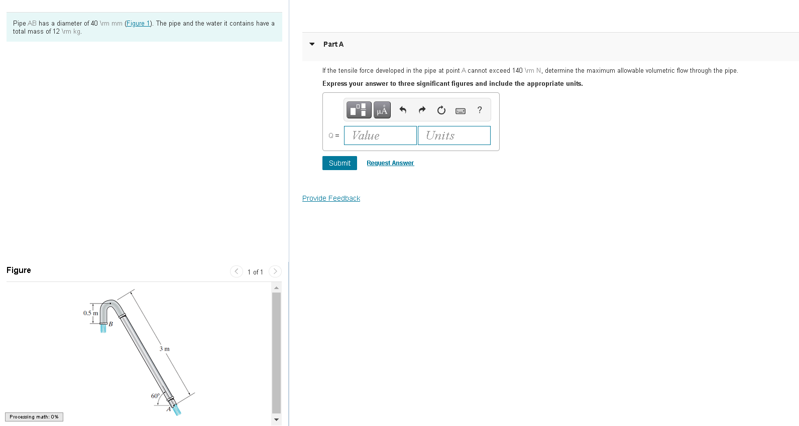 Solved Pipe AB has a diameter of 40 \rm mm (Figure 1). The | Chegg.com