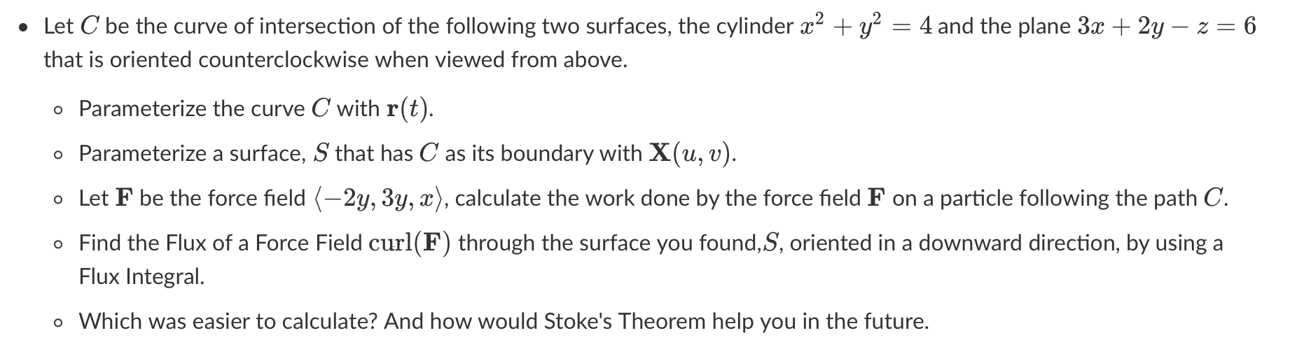 Solved Calc III - Stoke's Theorem. Please answer all parts | Chegg.com